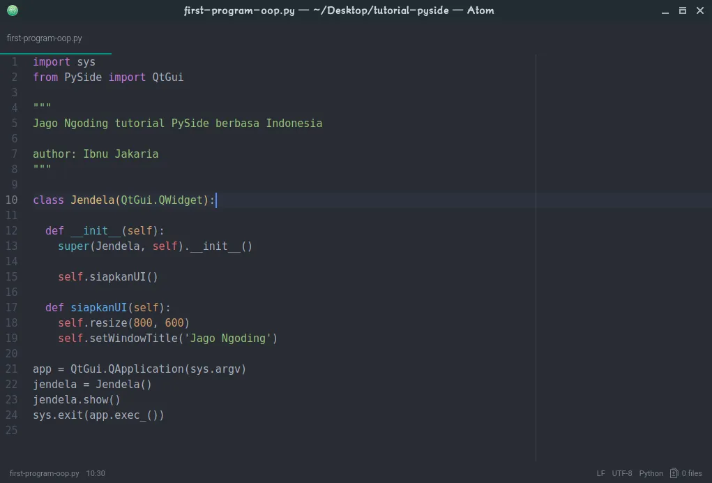 Program Pertama dengan PySide | Jago Ngoding